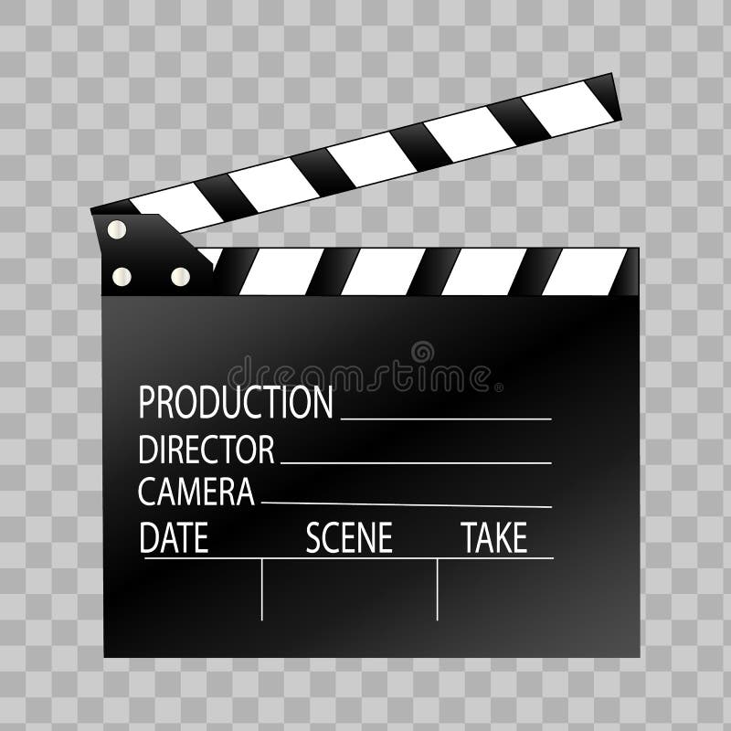 Clapper Board on Transparent Background. Movie Clapper Stock Vector ...