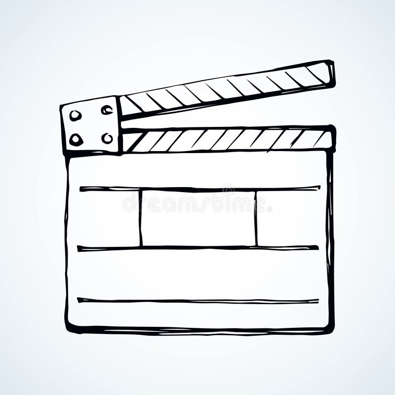 Clapper Board. Vector Drawing Stock Vector - Illustration of design ...