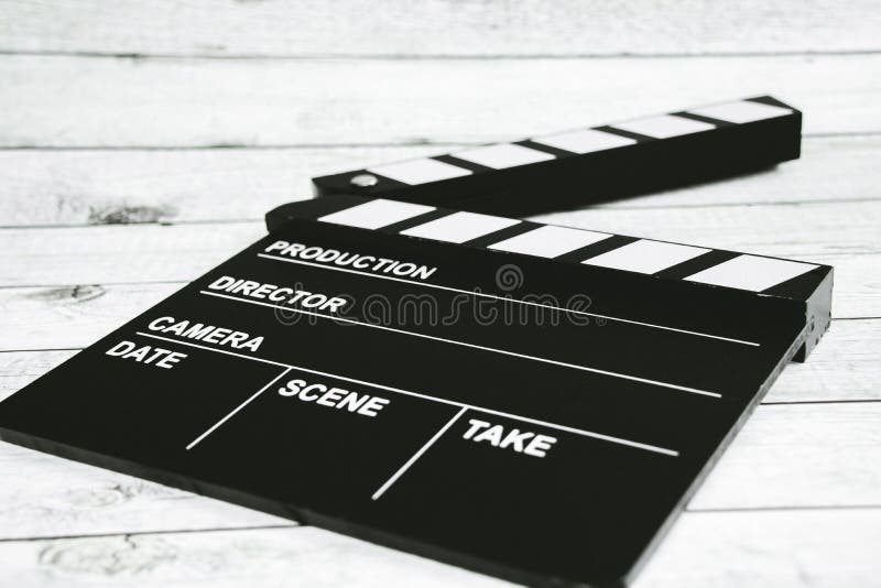 Clapper Board on White Wood Stock Photo - Image of making, clapper ...