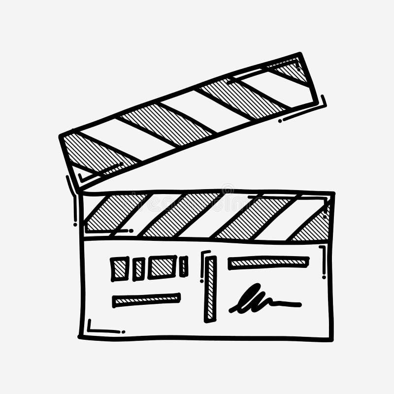 Clapper Doodle Vector Icon. Drawing Sketch Illustration Hand Drawn Line ...