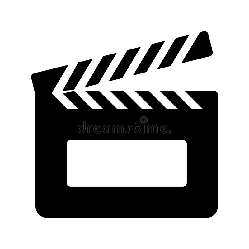 Clapper glyph vector icon stock vector. Illustration of line - 136980140