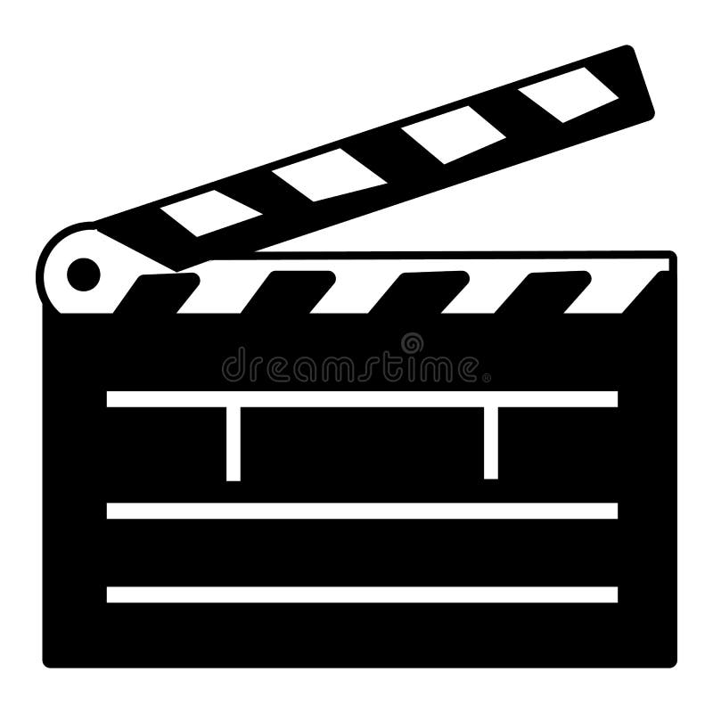 Clapper Icon, Simple Black Style Stock Vector - Illustration of glossy ...
