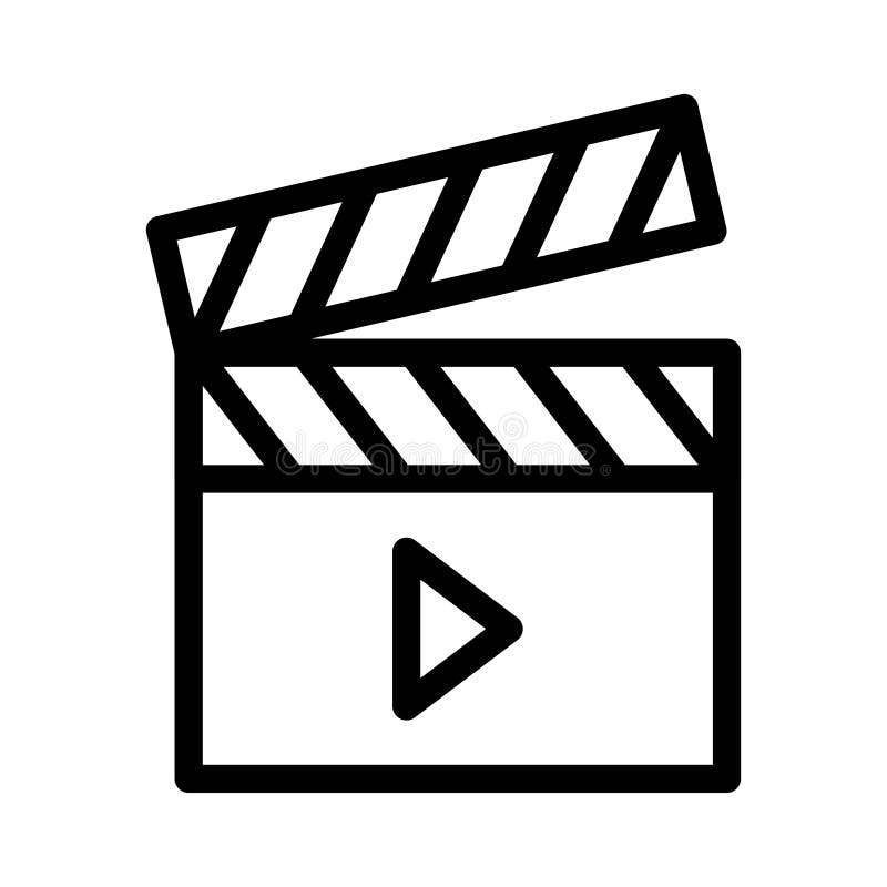 Clapper Vector Thin Line Icon Stock Illustration - Illustration of ...