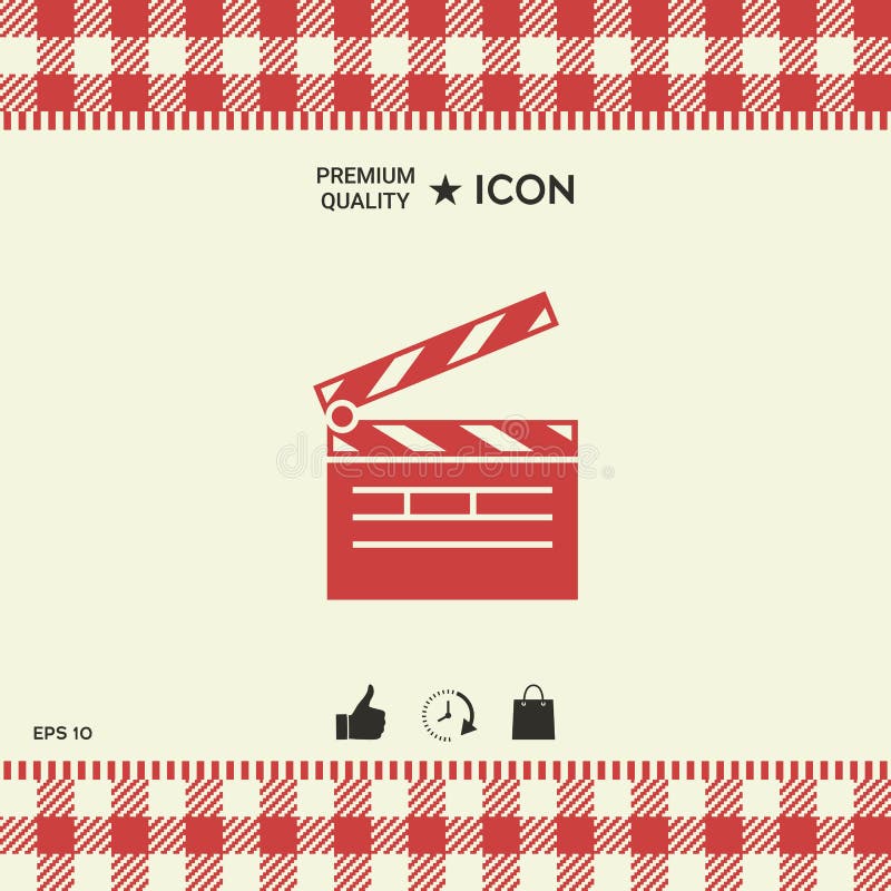 Clapperboard symbol icon stock vector. Illustration of symbol - 106425224