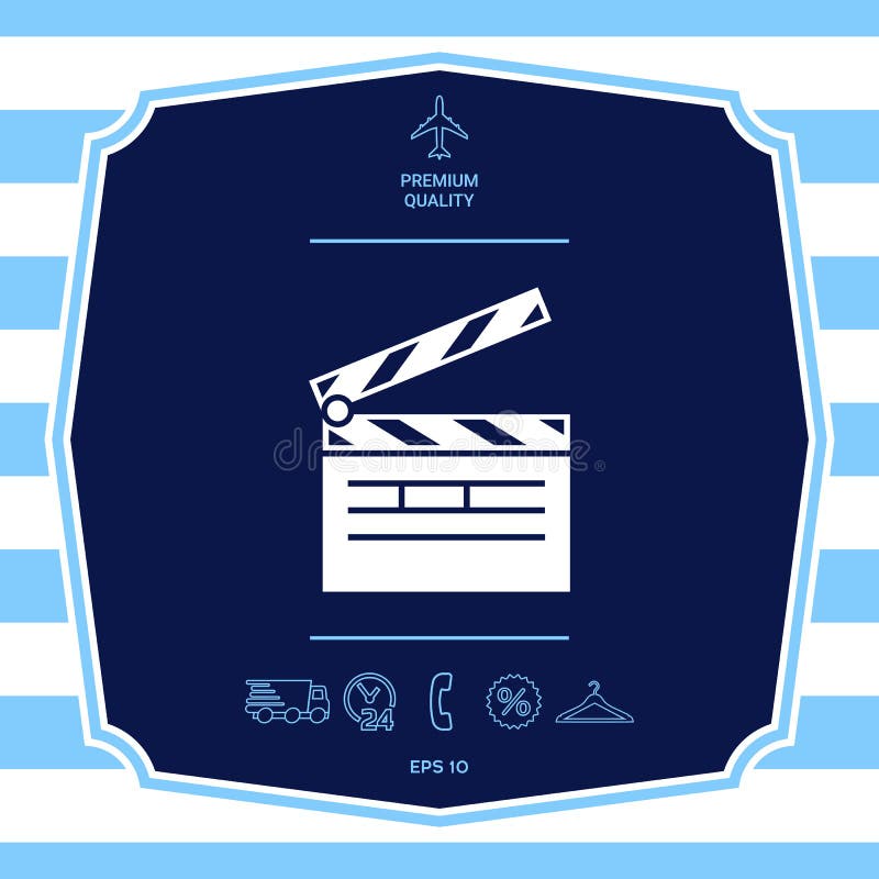 Clapperboard Symbol Icon. Graphic Elements for Your Design Stock Vector ...