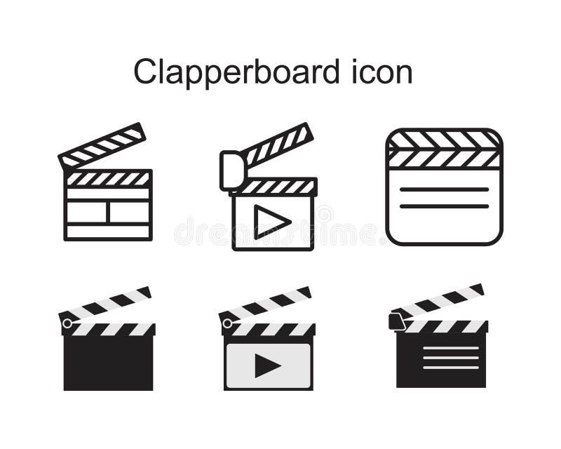 Clapperboard Icon Template Black Color Editable Stock Vector ...