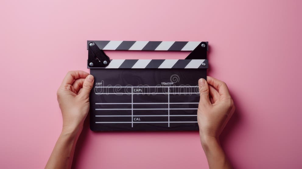 The Clapperboard with Pink Background.AI Generated Image Stock Image ...