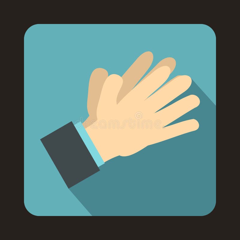 Clapping Applauding Hands Icon, Flat Style Stock Vector - Illustration ...