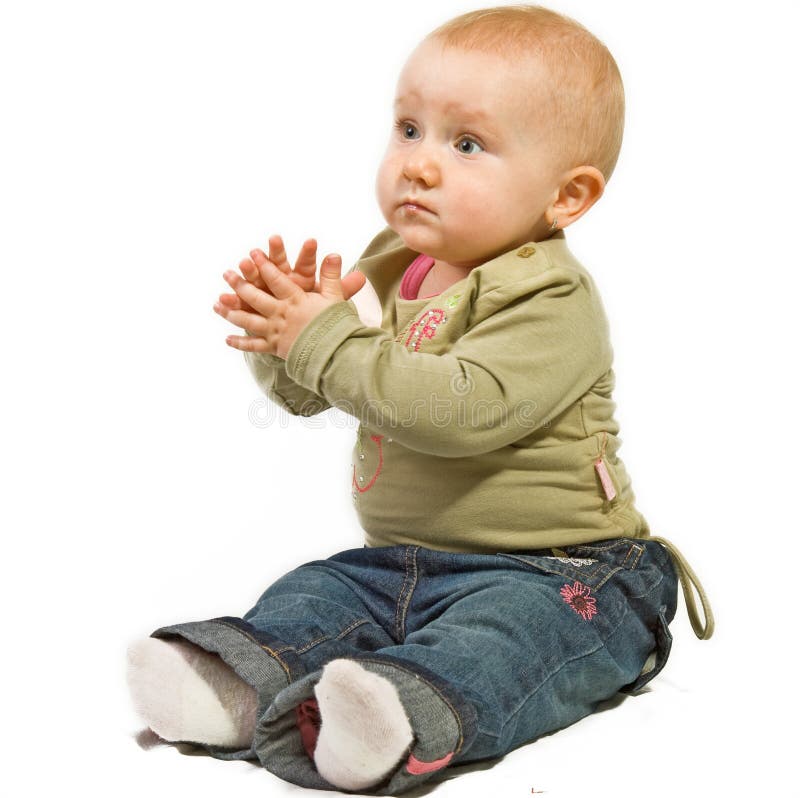 A little boy clapping stock photo. Image of infant, expression - 1713980