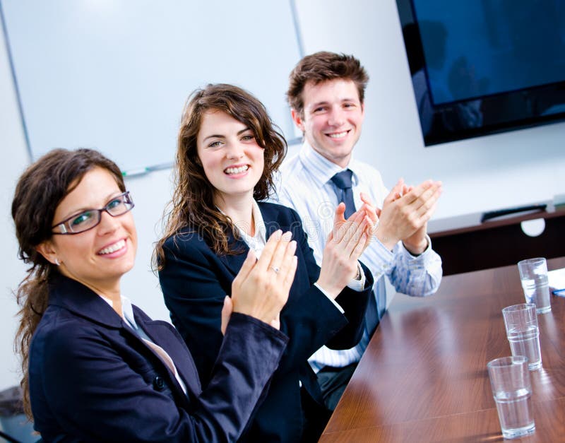 Clapping businesspeople stock image. Image of friendly - 6751959