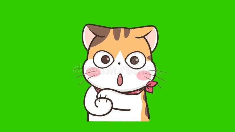 Clapping Cat Animation on Green Screen Stock Footage - Video of ...