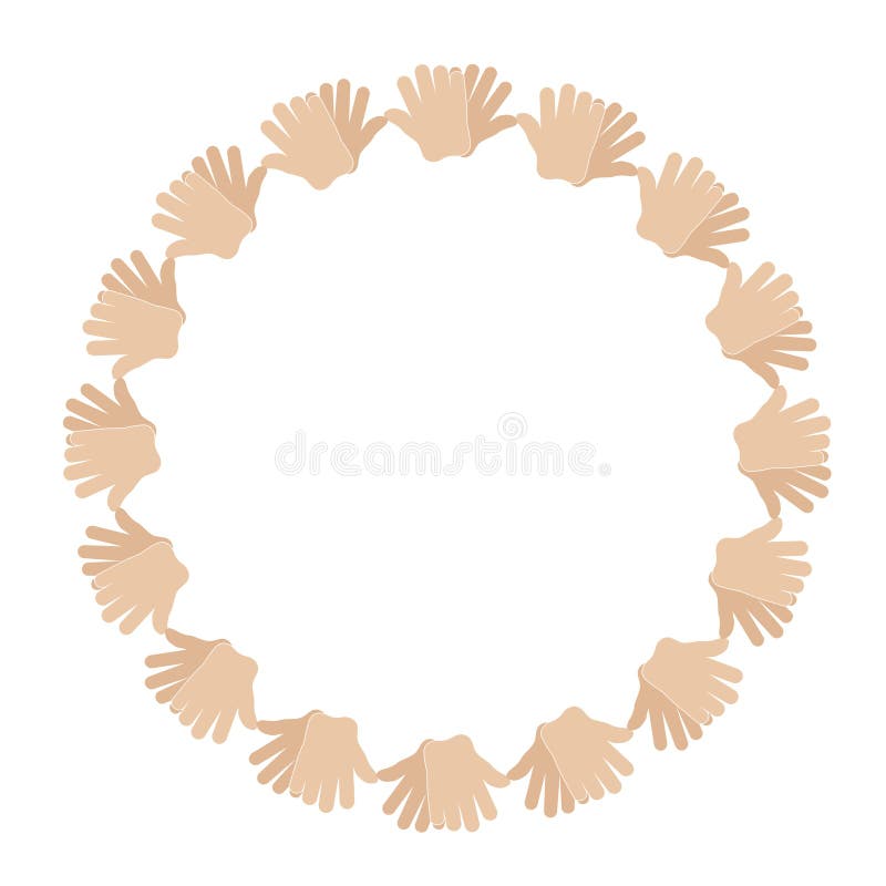 Clapping Hands Art Drawn Round Frame Stock Vector - Illustration of ...