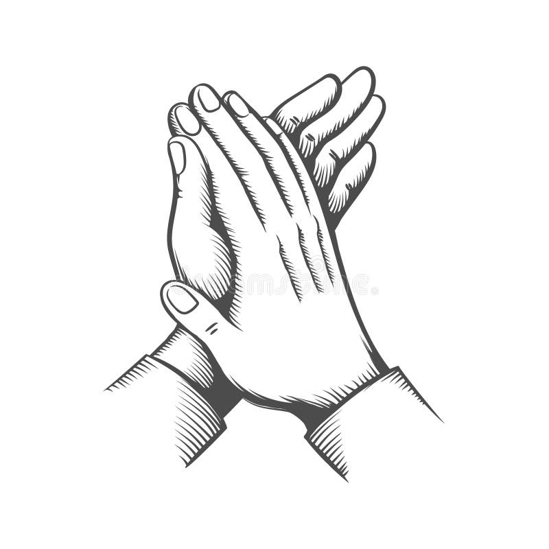 Clapping hands engraving stock vector. Illustration of successful ...