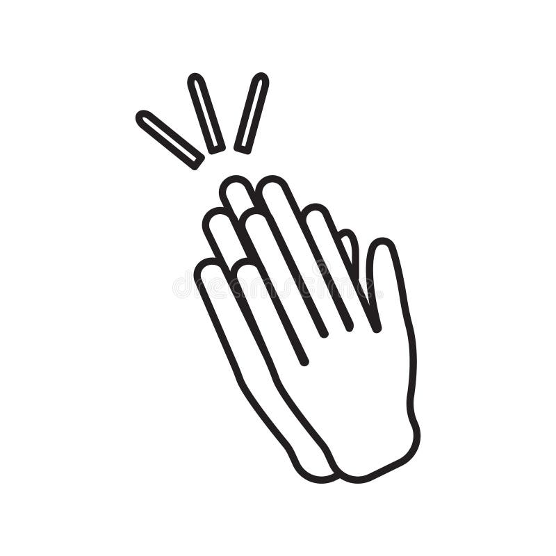 Clapping Hands Flat Line Symbol Set Stock Illustration - Illustration ...