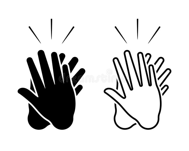 Clapping Hands Gesture Vector Illustration Icon Set. High Five Applaud ...