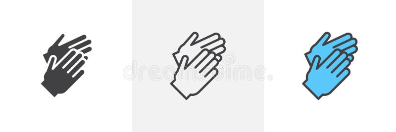 Clapping Hands Icon Set. Congratulation and Cheers Hands Applaud Vector ...