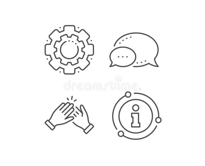 Clapping Hands Line Icon. Clap Sign. Vector Stock Vector - Illustration ...