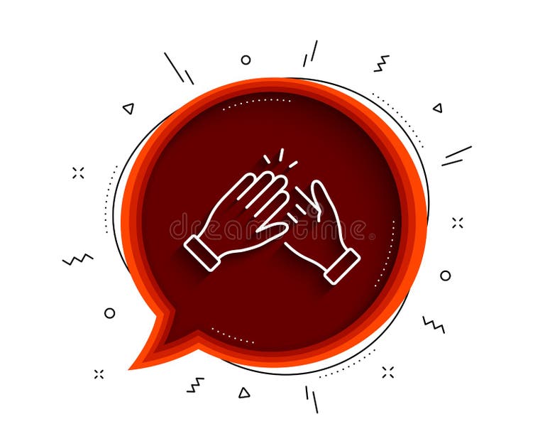 Clapping Hands Line Icon. Clap Sign. Vector Stock Vector - Illustration ...