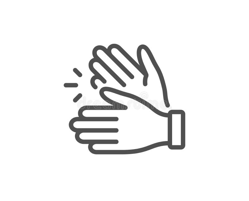 Clapping Hands Line Icon. Clap Sign. Vector Stock Vector - Illustration ...
