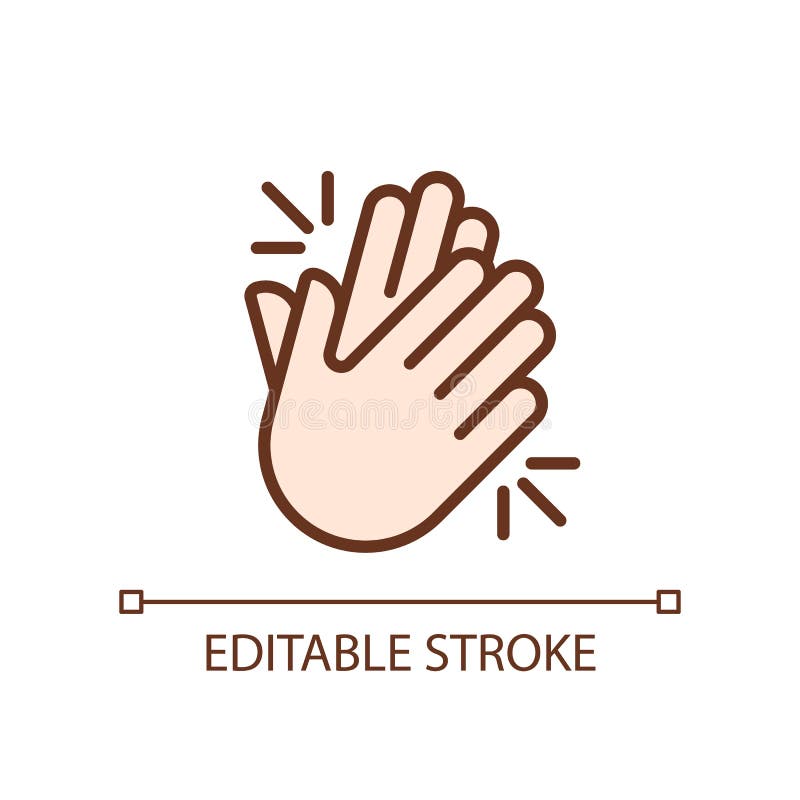 Clapping Hands Pixel Perfect RGB Color Icon Stock Vector - Illustration ... Clapping Hands Pixel Perfect RGB Color Icon Stock Vector - Illustration ...