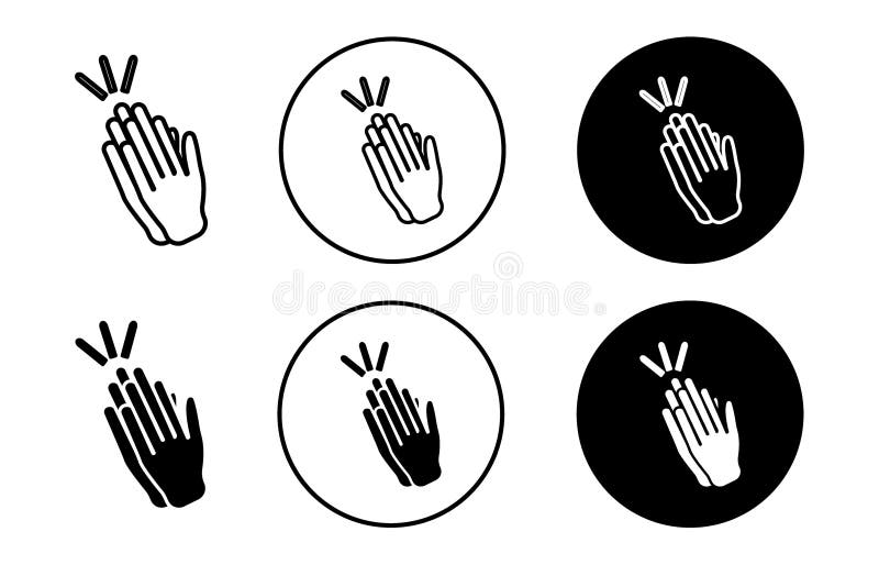 Clapping Hands Vector Icon Mark Set Symbol for Web Application Stock ...