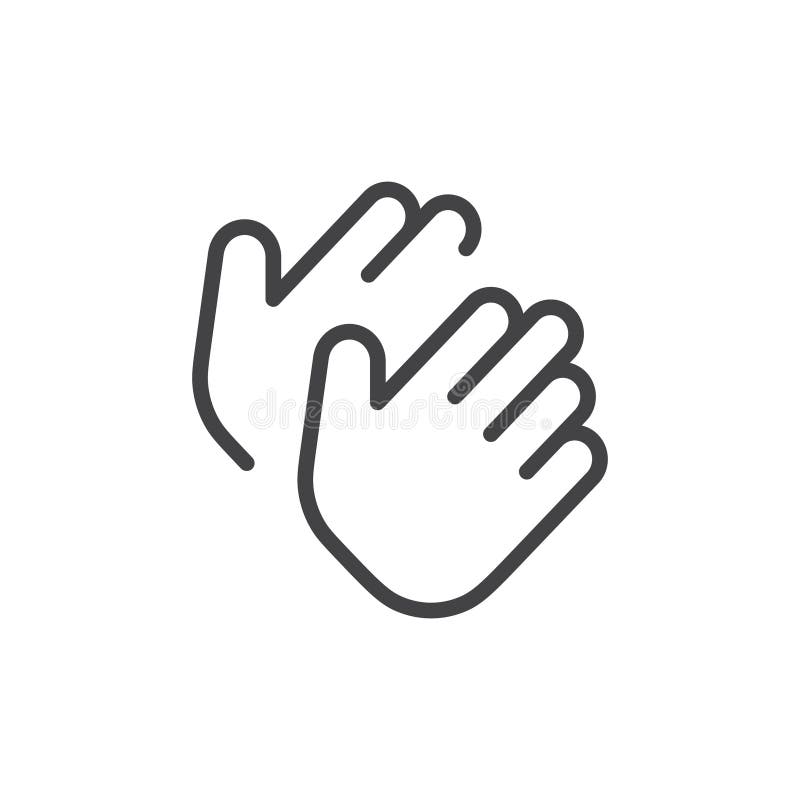 Clapping Icon Thin Outline Art Symbol Stock Vector - Illustration of ...