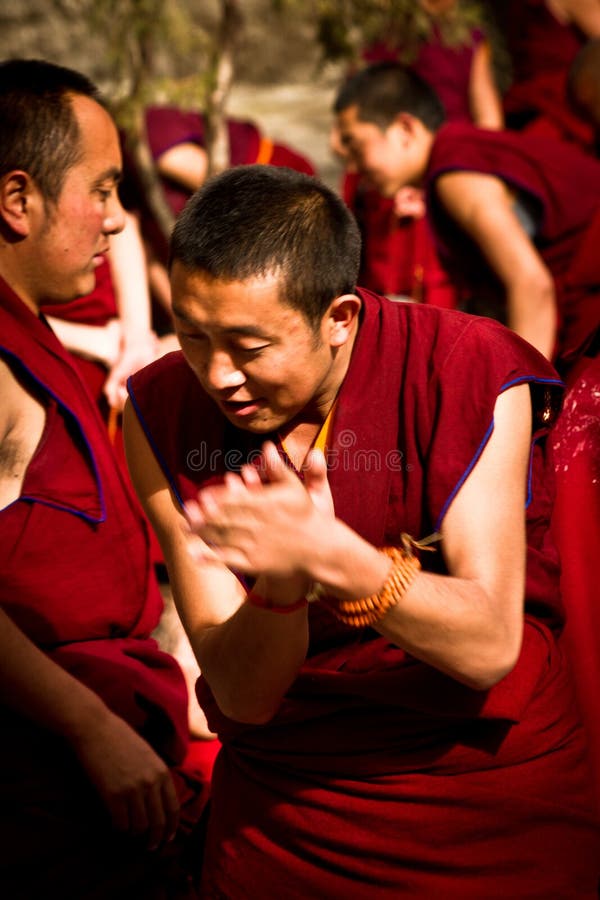 A Clapping Monk of Sera Monastery, Lhasa, Tibet Editorial Photography ...