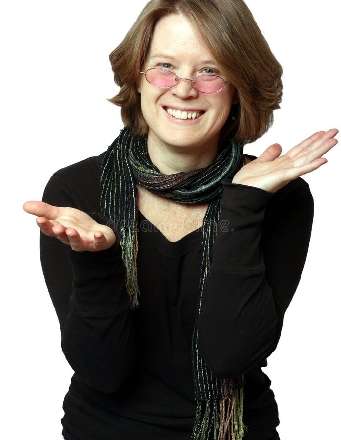 Clapping Woman, White Background Stock Image - Image of freelancer ...