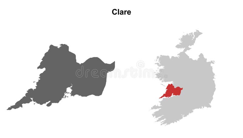 Clare outline map stock vector. Illustration of silhouette - 378869643