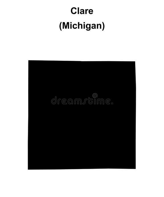 Clare outline map stock vector. Illustration of empty - 361607143