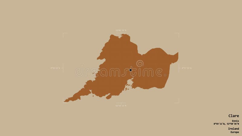 Clare - Ireland. Bounding Box. Pattern Stock Illustration ...