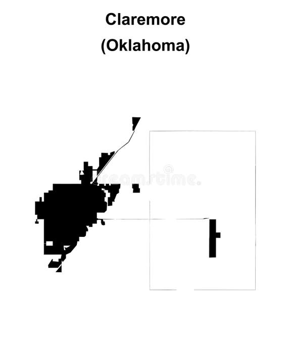Claremore outline map stock vector. Illustration of empty - 357495029