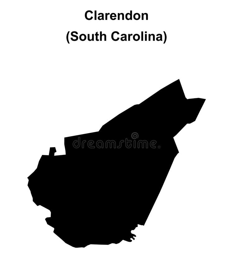 Clarendon outline map stock vector. Illustration of county - 361756871
