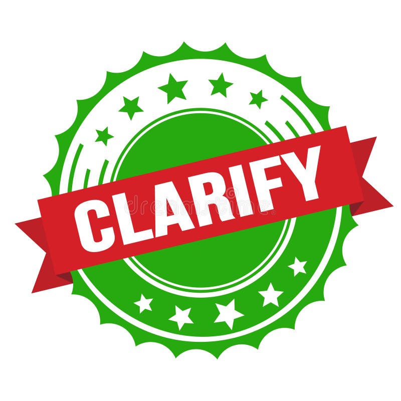 CLARIFY Text on Red Green Ribbon Stamp Stock Illustration ...