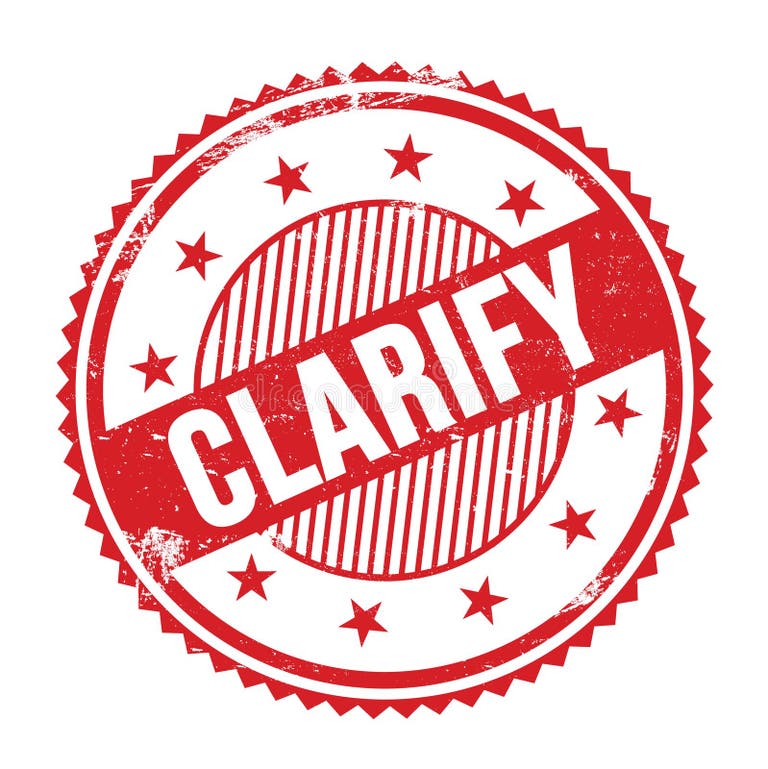 CLARIFY Text Written on Red Grungy Round Stamp Stock Illustration ...