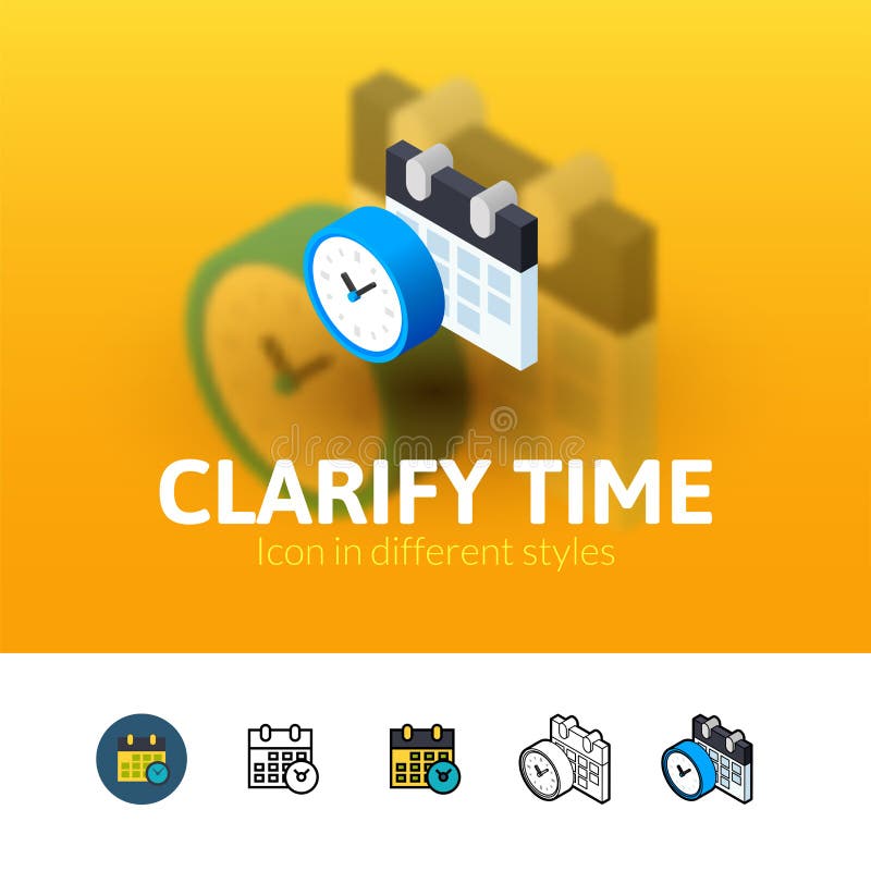 Clarify Time Icon in Different Style Stock Vector - Illustration of ...