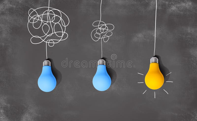 Clarifying Complex Ideas through the Glow of Lightbulbs Stock Image ...