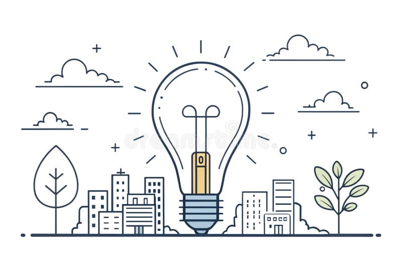 Clarifying Complex Ideas Theme with Light Bulb - Flat La, Isolated on ...