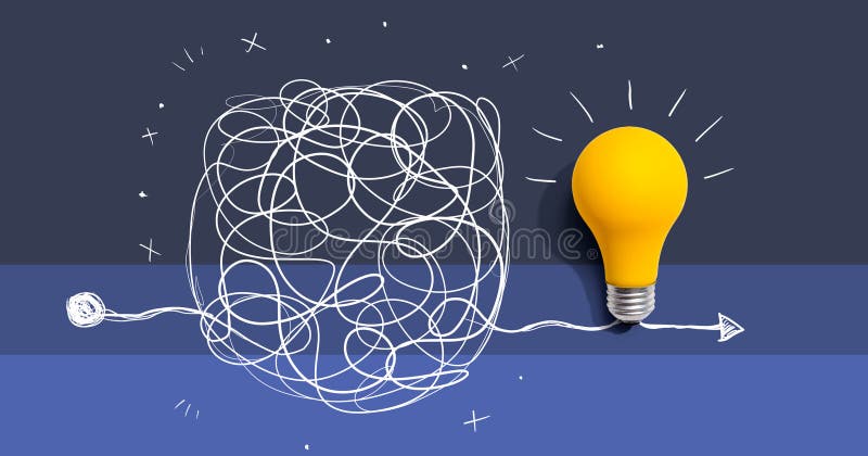 Clarifying Complex Ideas Theme with Light Bulb Stock Image - Image of ...