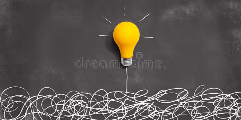 Clarifying Complex Ideas Theme with Light Bulb Stock Image - Image of ...