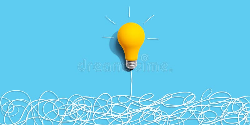 Clarifying Complex Ideas Theme with Light Bulb Stock Image - Image of ...