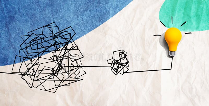 Clarifying Complex Ideas Theme with Light Bulb Stock Image - Image of ...