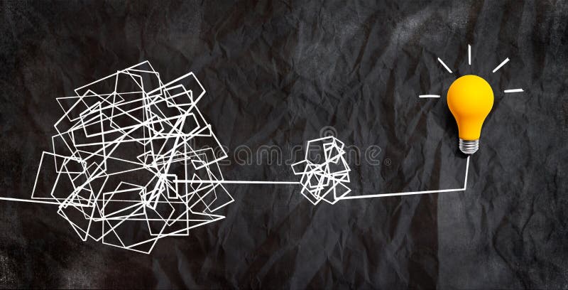 Clarifying Complex Ideas Theme with Light Bulb Stock Image - Image of ...