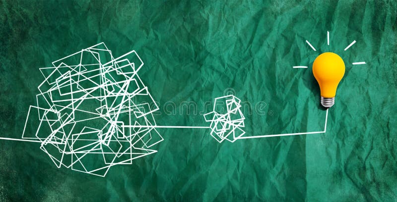 Clarifying Complex Ideas Theme with Light Bulb Stock Illustration ...