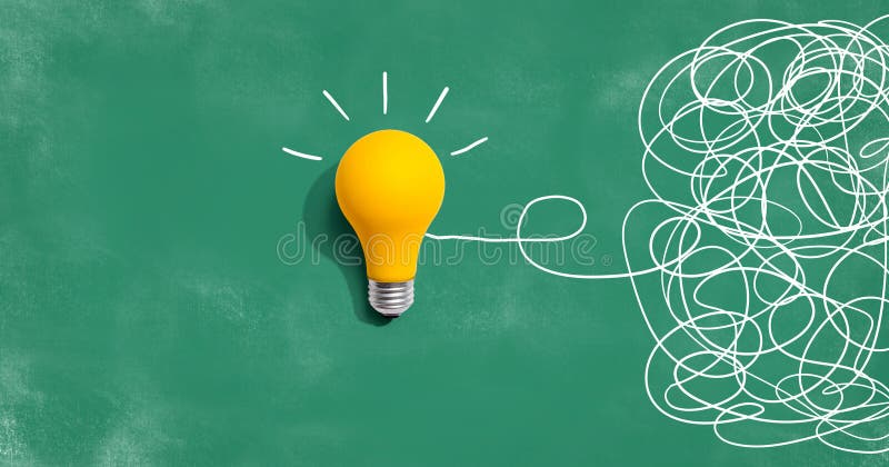 Clarifying Complex Ideas Theme with Light Bulb Stock Image - Image of ...