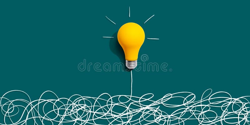 Clarifying Complex Ideas Theme with Light Bulb Stock Photo - Image of ...