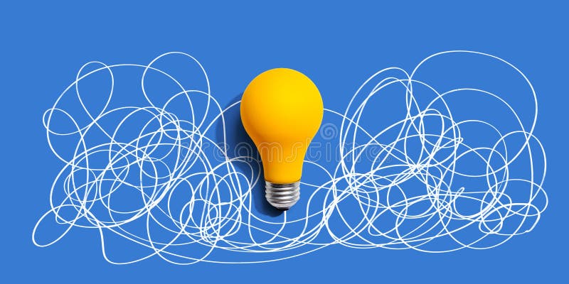 Clarifying Complex Ideas Theme with Light Bulb Stock Image - Image of ...