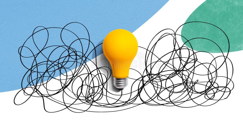 Clarifying Complex Ideas Theme with Light Bulb Stock Image - Image of ...