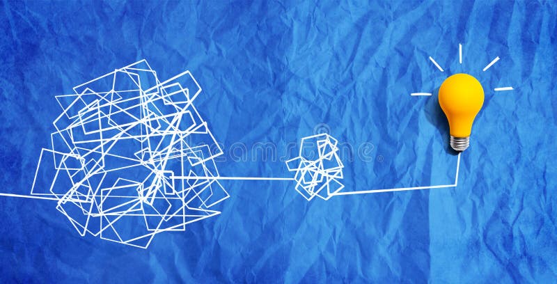 Clarifying Complex Ideas Theme with Light Bulb Stock Image - Image of ...