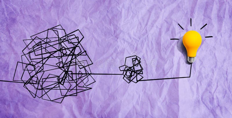 Clarifying Complex Ideas Theme with Light Bulb Stock Image - Image of ...